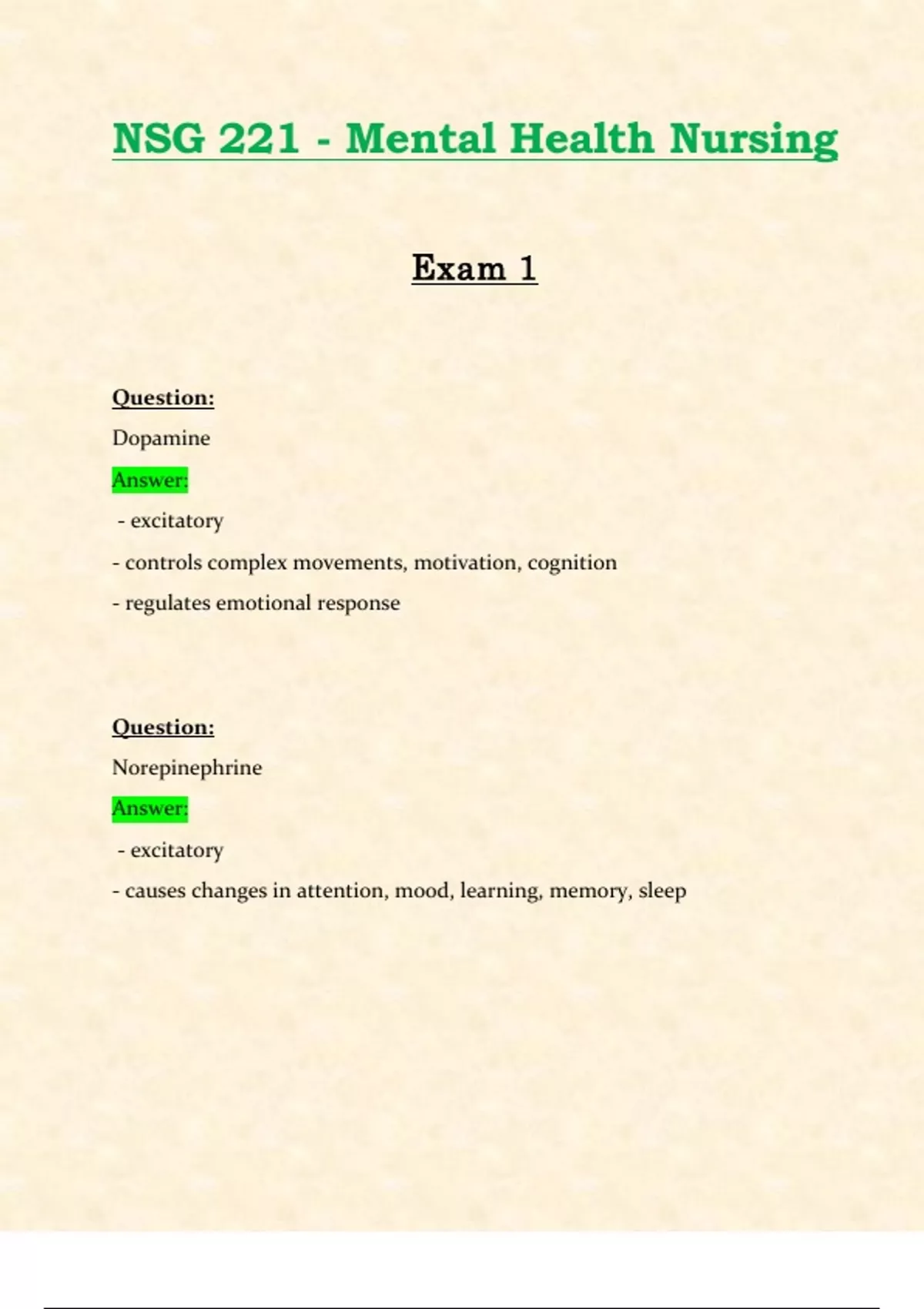 Exam 1, Exam 2, Exam 3 & Exam 4: NSG 221 / NSG221 (ALL Latest 2024 / ...