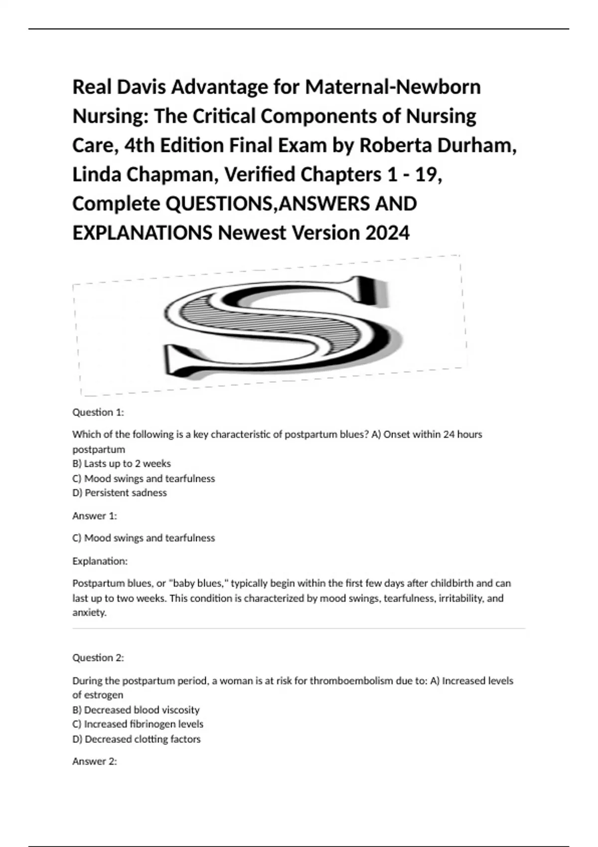 Real Davis Advantage for Maternal-Newborn Nursing: The Critical ...