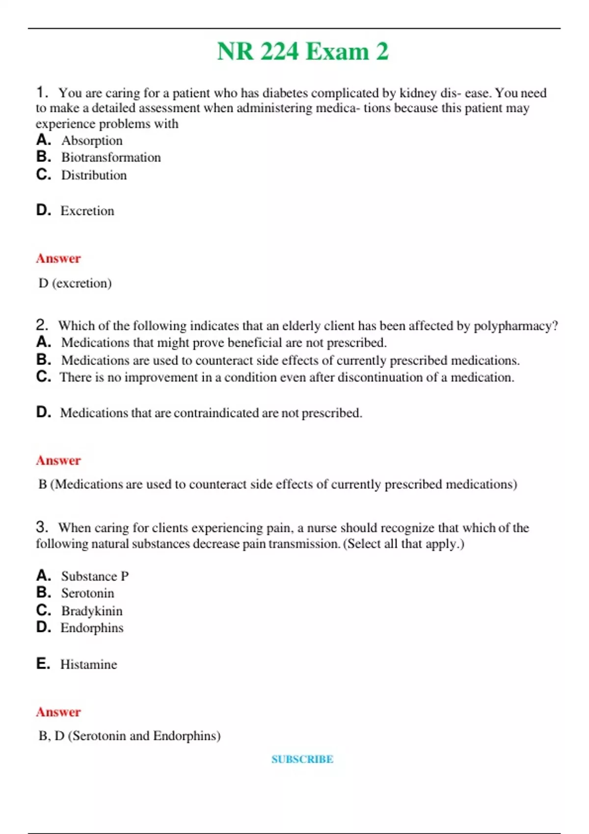 NR 224 (Latest 2024 / 2025) Exam 2 Questions & Answers with rationales ...