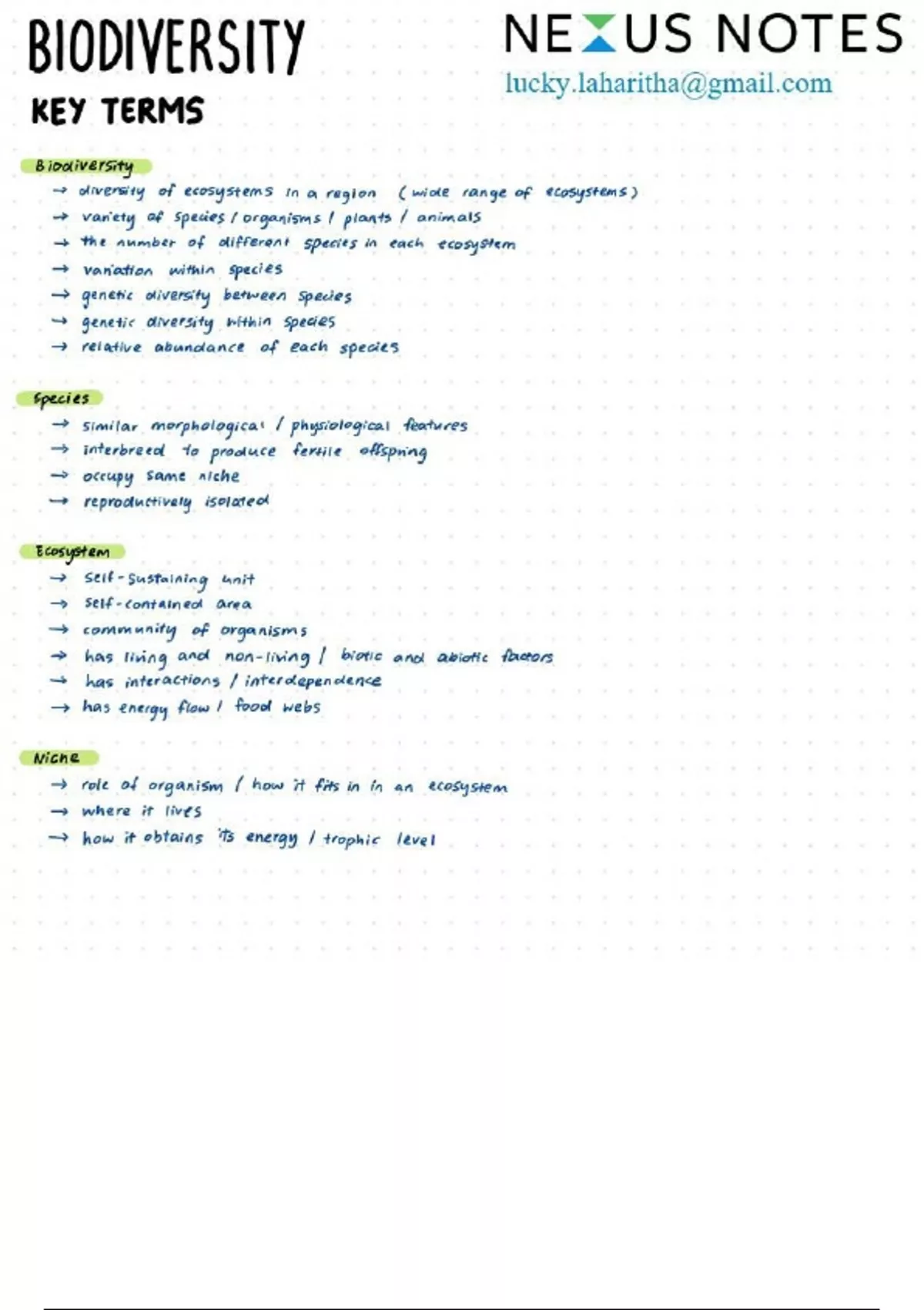 A Level Biology Classification, Biodiversity, and Conservation Notes ...