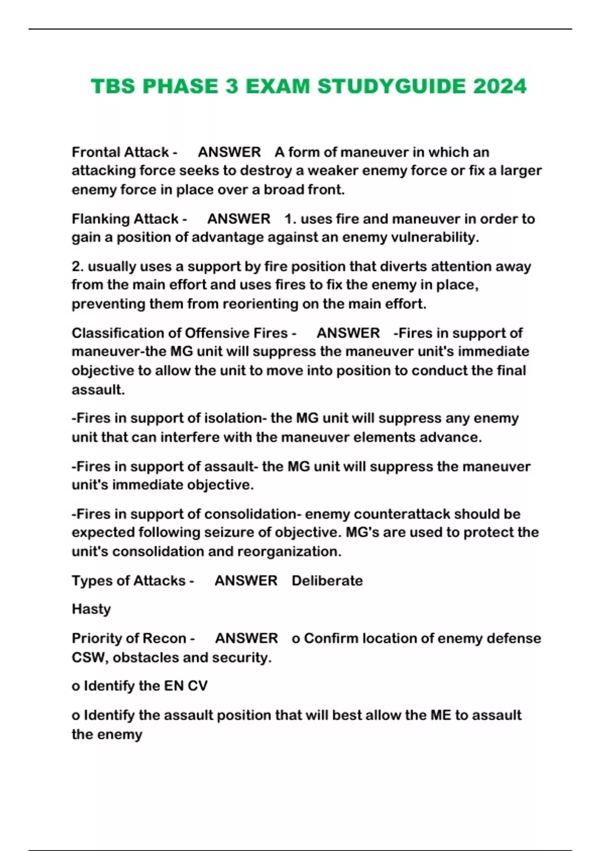 TBS PHASE 3 EXAM STUDYGUIDE 2024 - TBS PHASE 3 - Stuvia US
