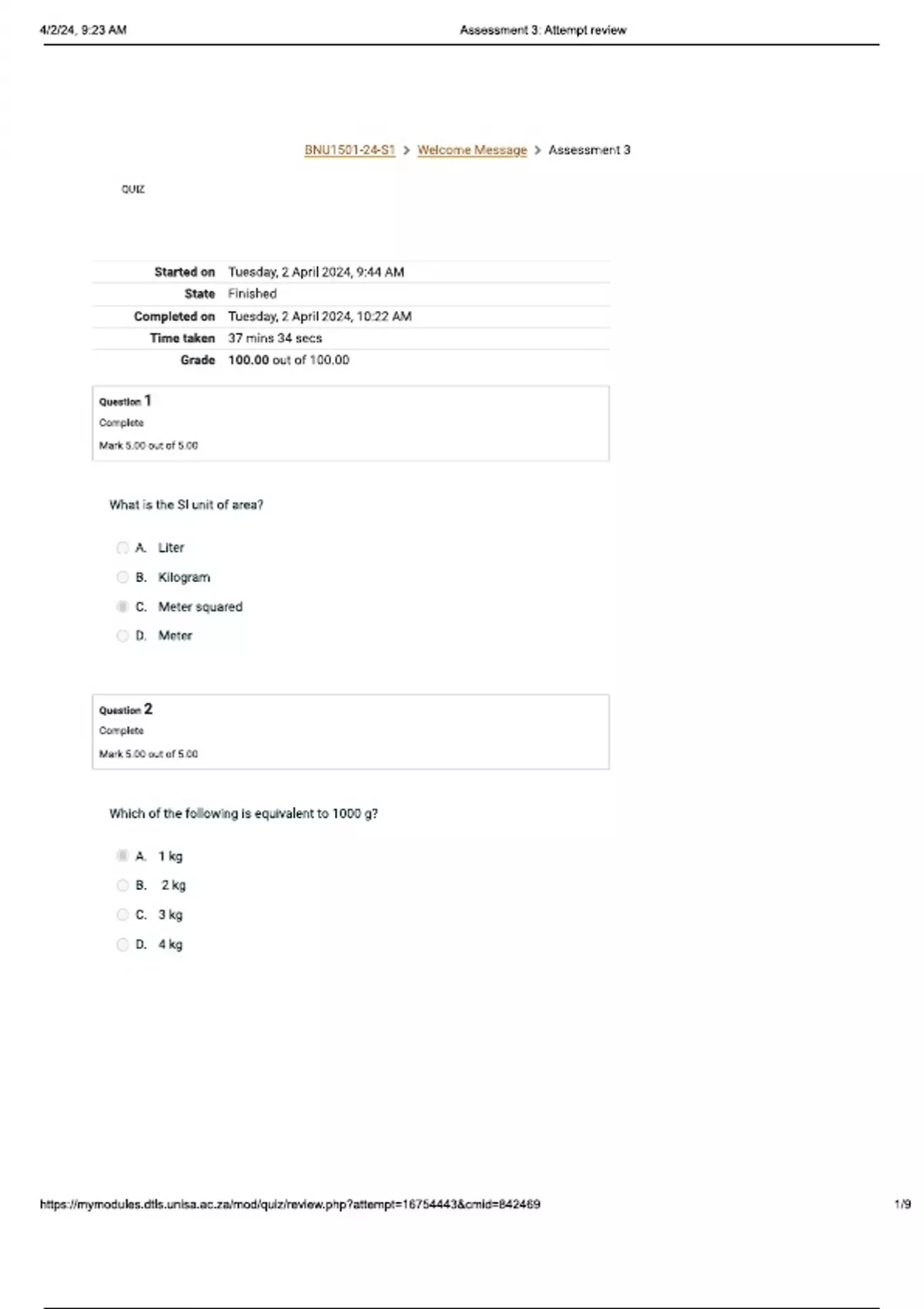 Bnu1501 Assignment 3 Semester 1 2024 Answers Basic Numeracy Stuvia Sa