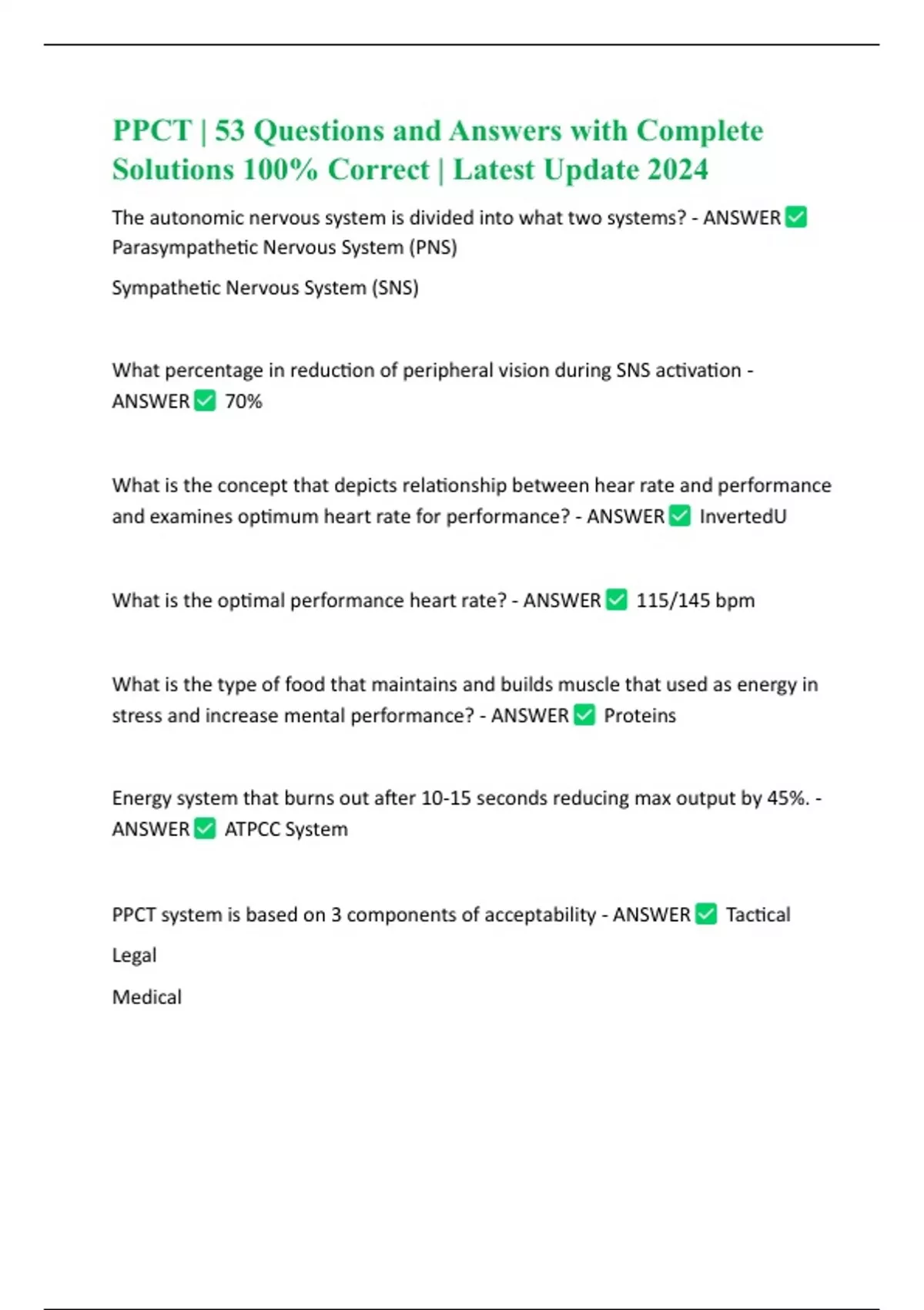 PPCT | 53 Questions and Answers with Complete Solutions 100% Correct ...