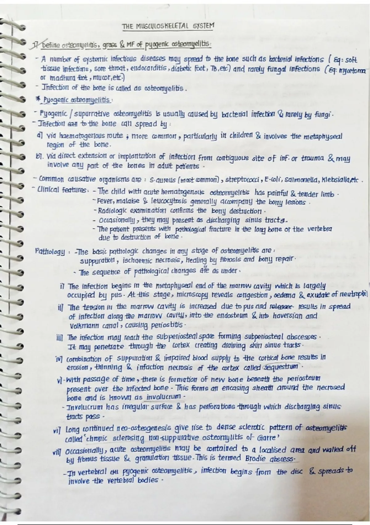 Summary MBBS pathology notes (musculoskeletal system) - Pathology ...