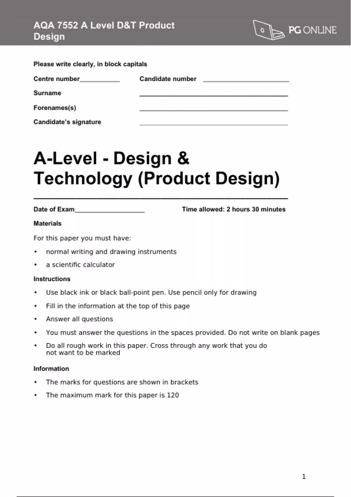 A-Level - Design & Technology (Product Design) - A-Level - Design ...