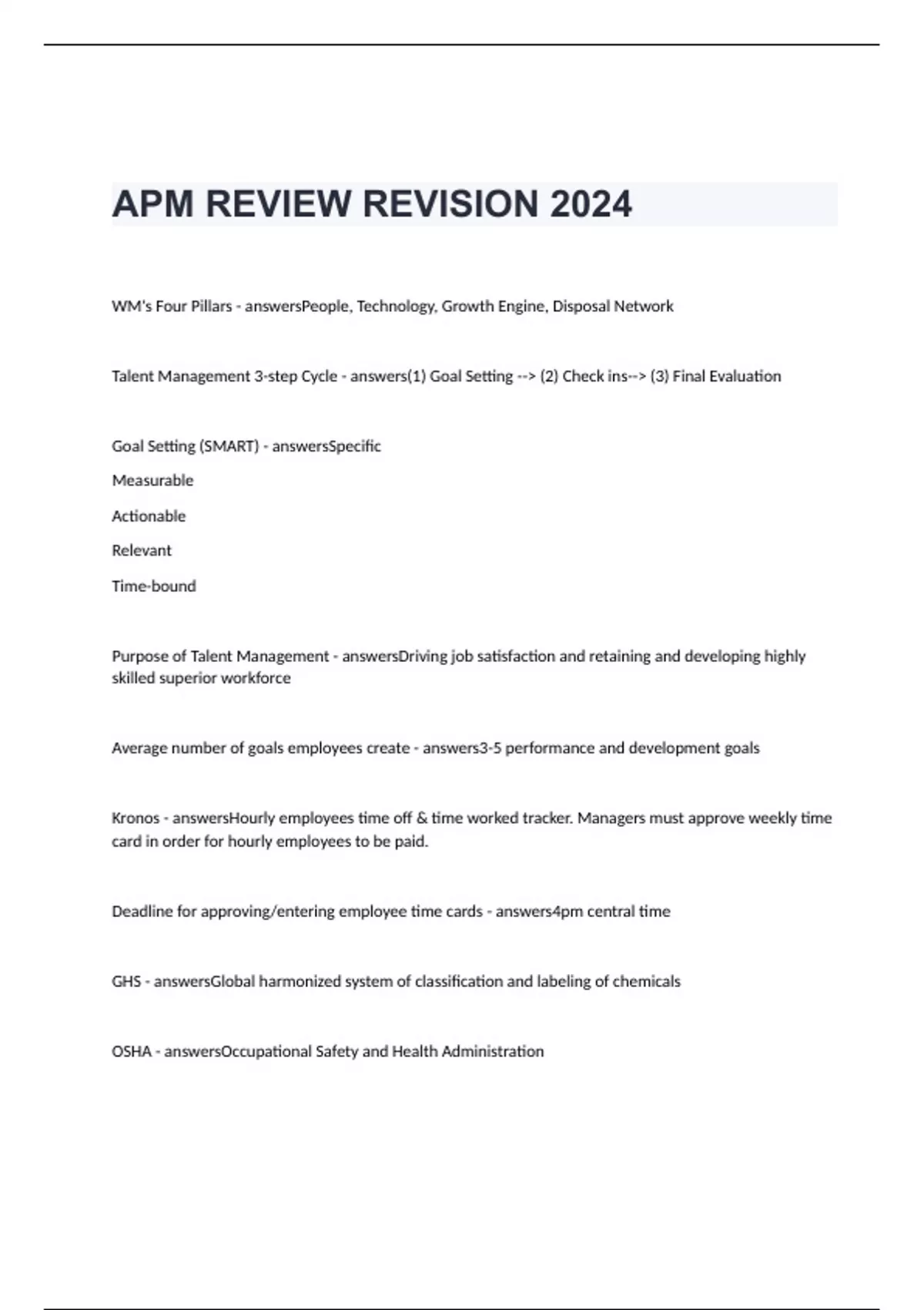 APM REVIEW REVISION 2024 - APM - Stuvia US