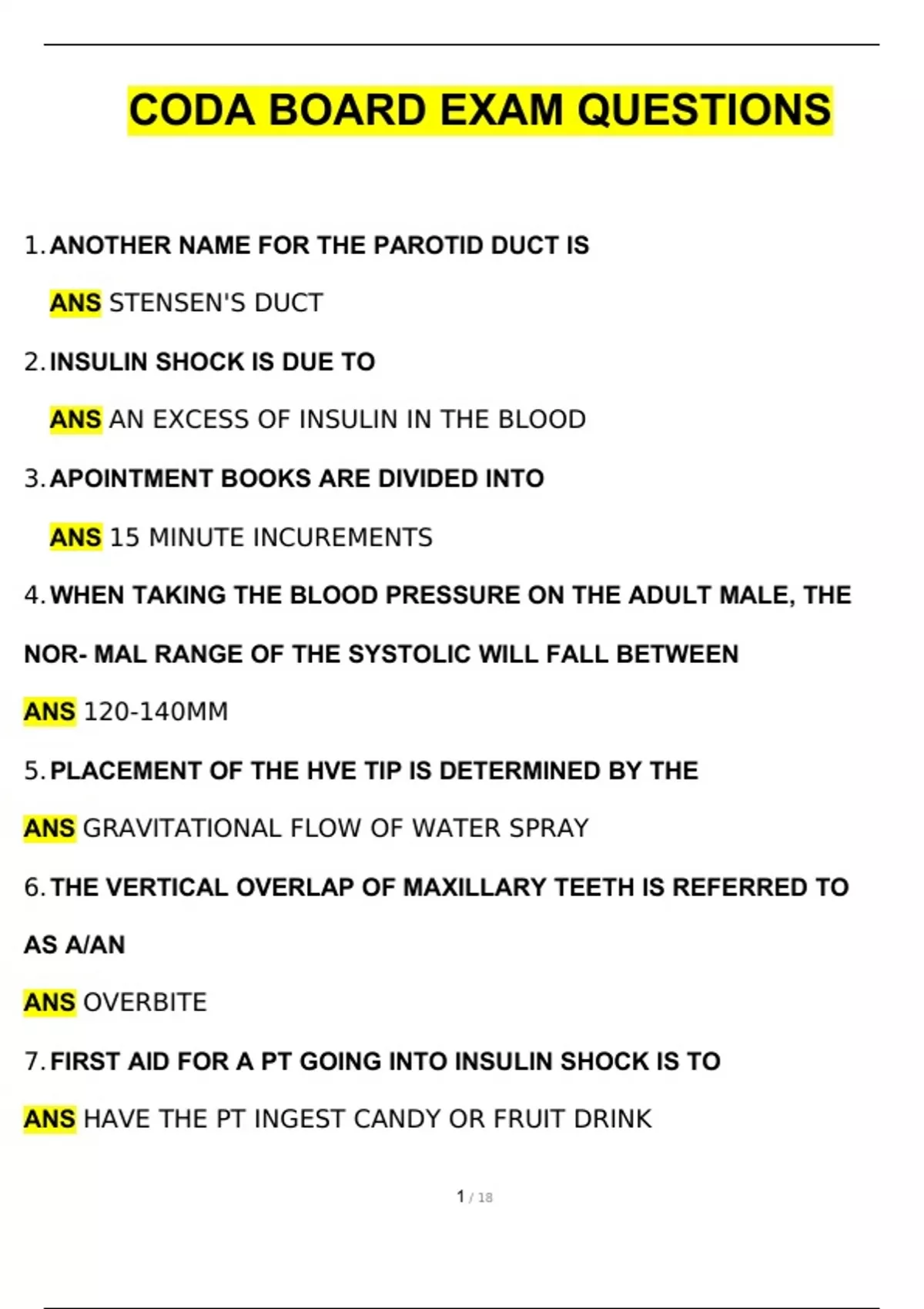 CODA BOARD EXAM 2024 UPDATED QUESTIONS AND ANSWERS - CODA - Stuvia US
