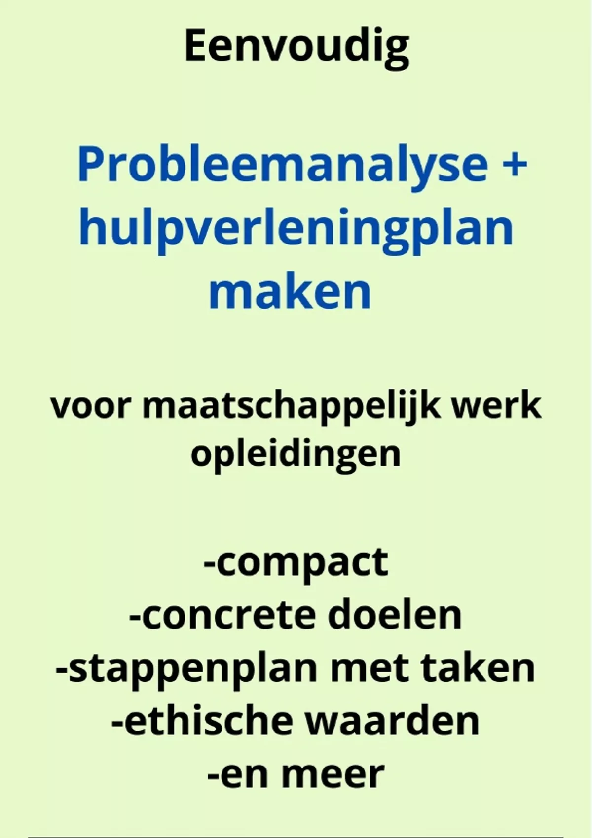 Probleemanalyse en hulpverleningsplan maken MWD / Gemakkelijke versie - Maatschappelijk werk ...
