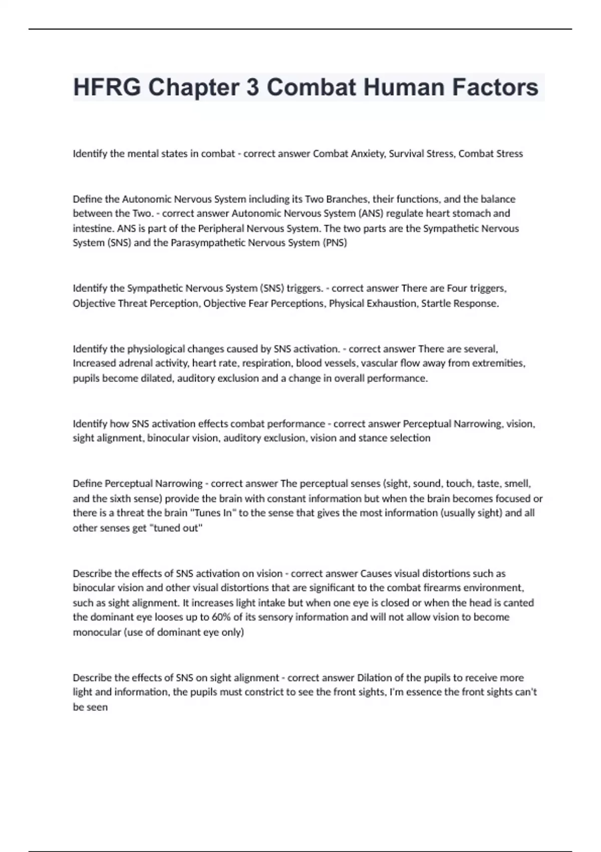 HFRG Chapter 3 Combat Human Factors fully solved 2024/2025 - HFRG ...