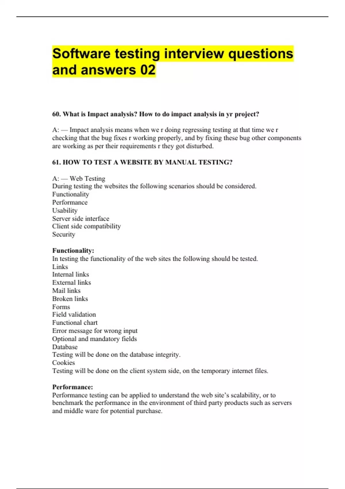 Software testing interview questions and answers 02 - Software ...