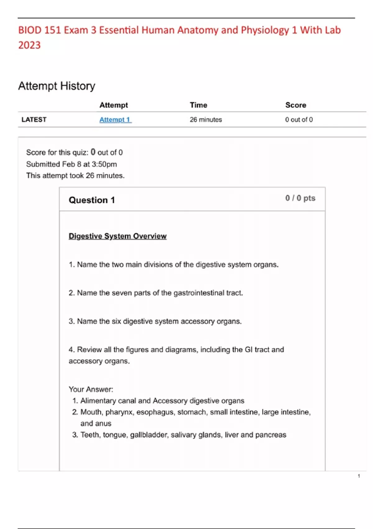BIOD 151 Exam 3 Essential Human Anatomy and Physiology 1 With Lab 2023 ...