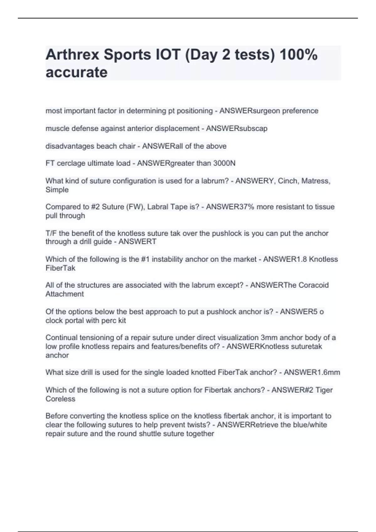 Arthrex Sports IOT (Day 2 tests) 100% accurate - Arthrex Sports IOT ...