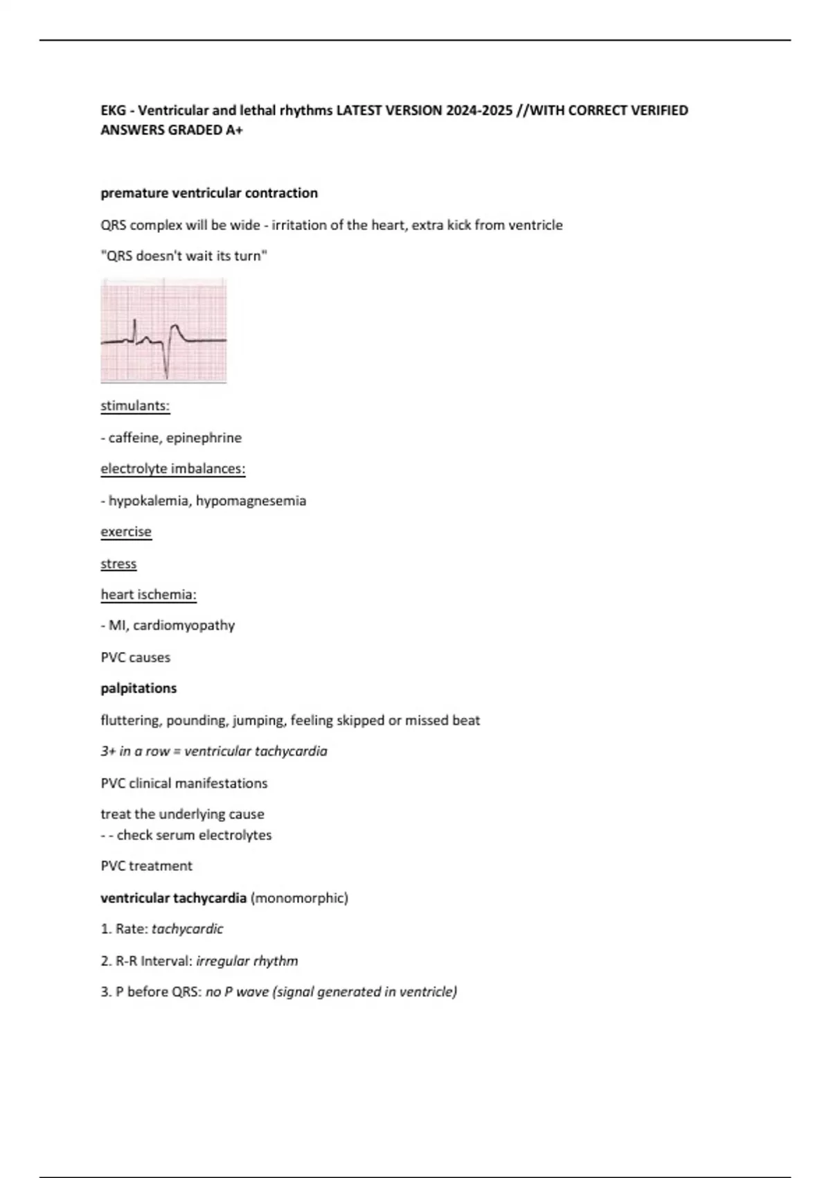 EKG - Ventricular and lethal rhythms LATEST VERSION //WITH CORRECT ...