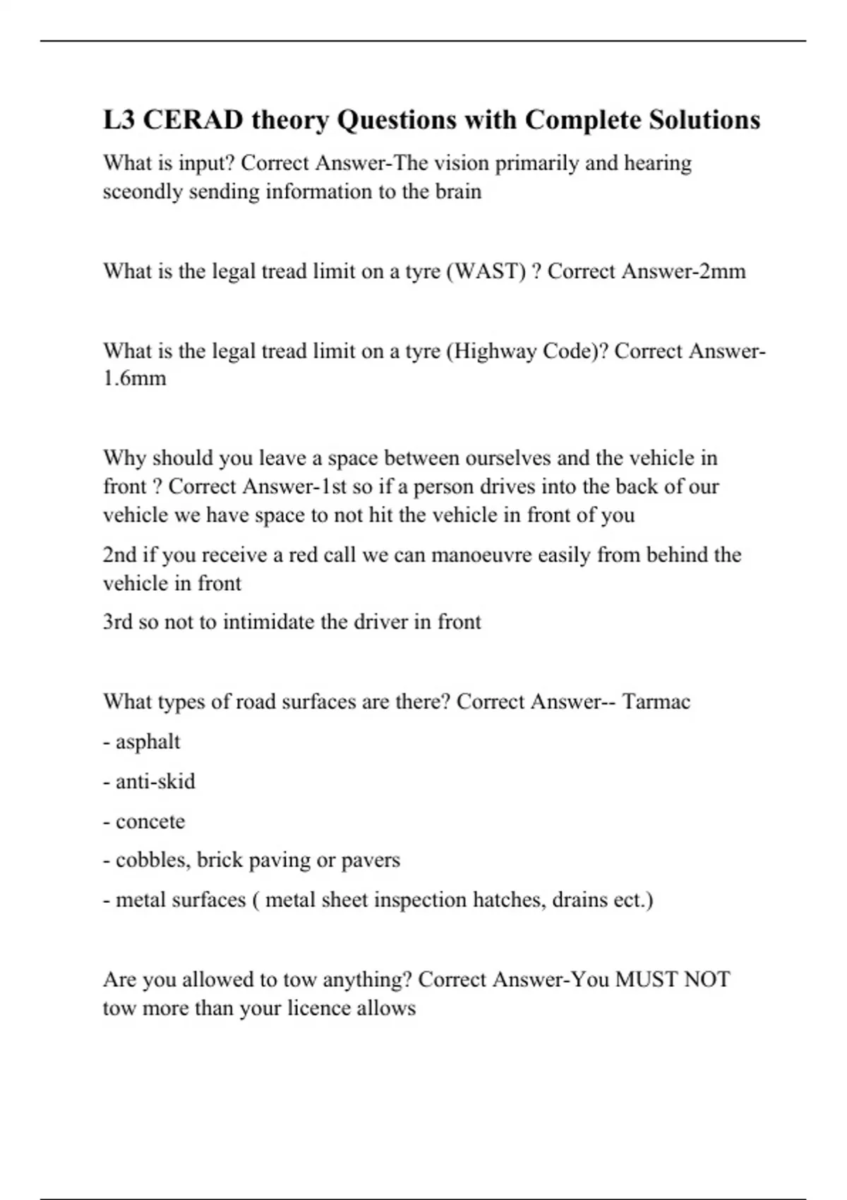 L3 CERAD theory Questions with Complete Solutions - CERAD - Stuvia US