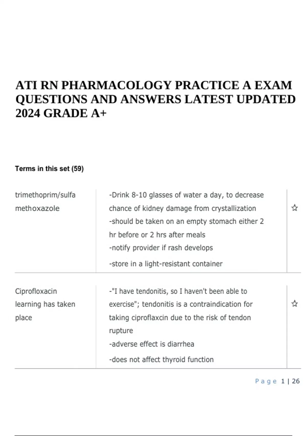 ATI RN PHARMACOLOGY PRACTICE A EXAM QUESTIONS AND ANSWERS LATEST ...