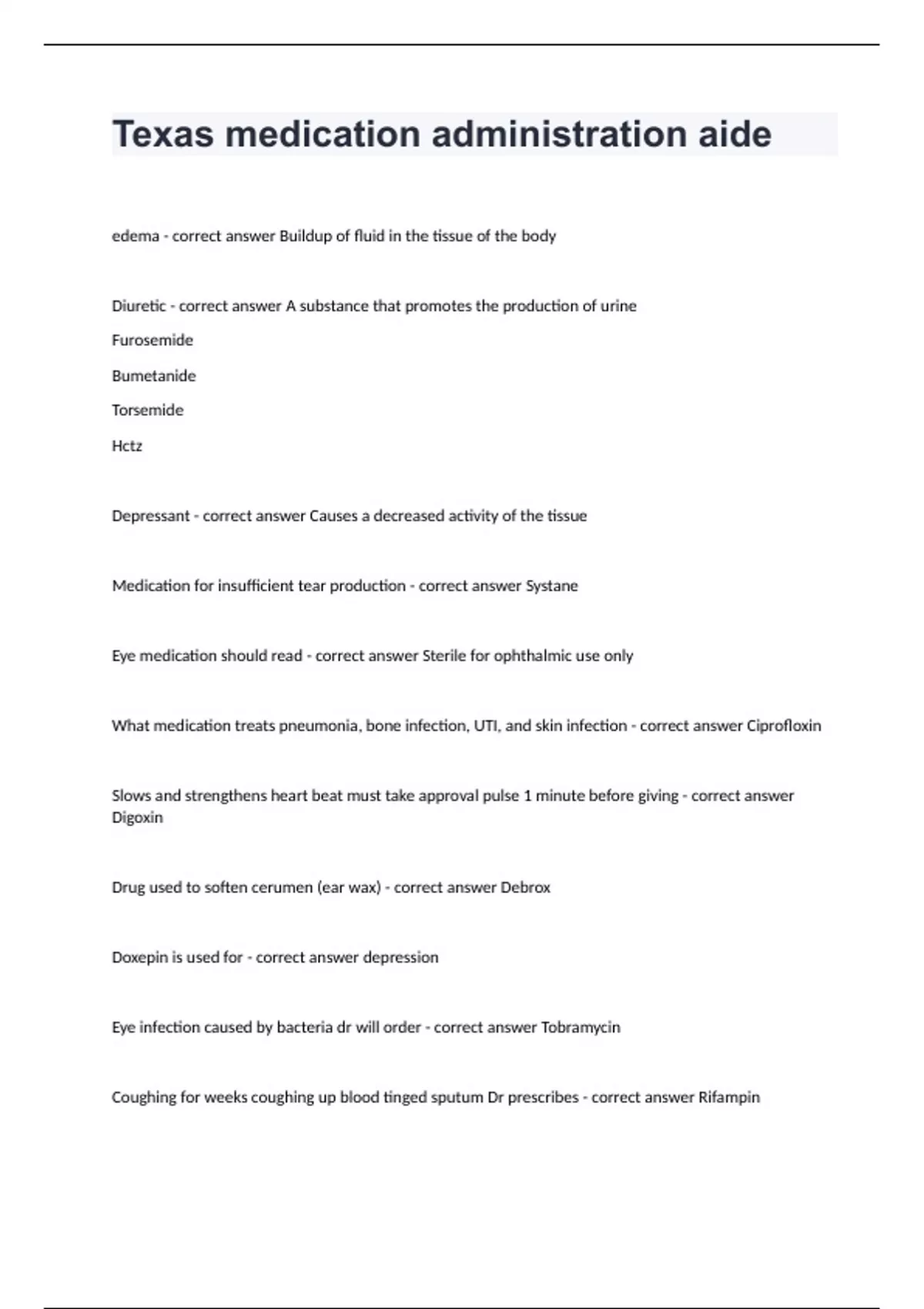 Texas medication administration aide verified already passed 2024/2025 ...