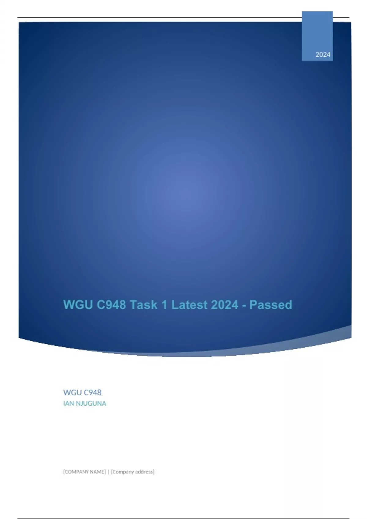 WGU C948 Task 1 Latest 2024 - Passed - C948 Task 1 - Passed - Stuvia US