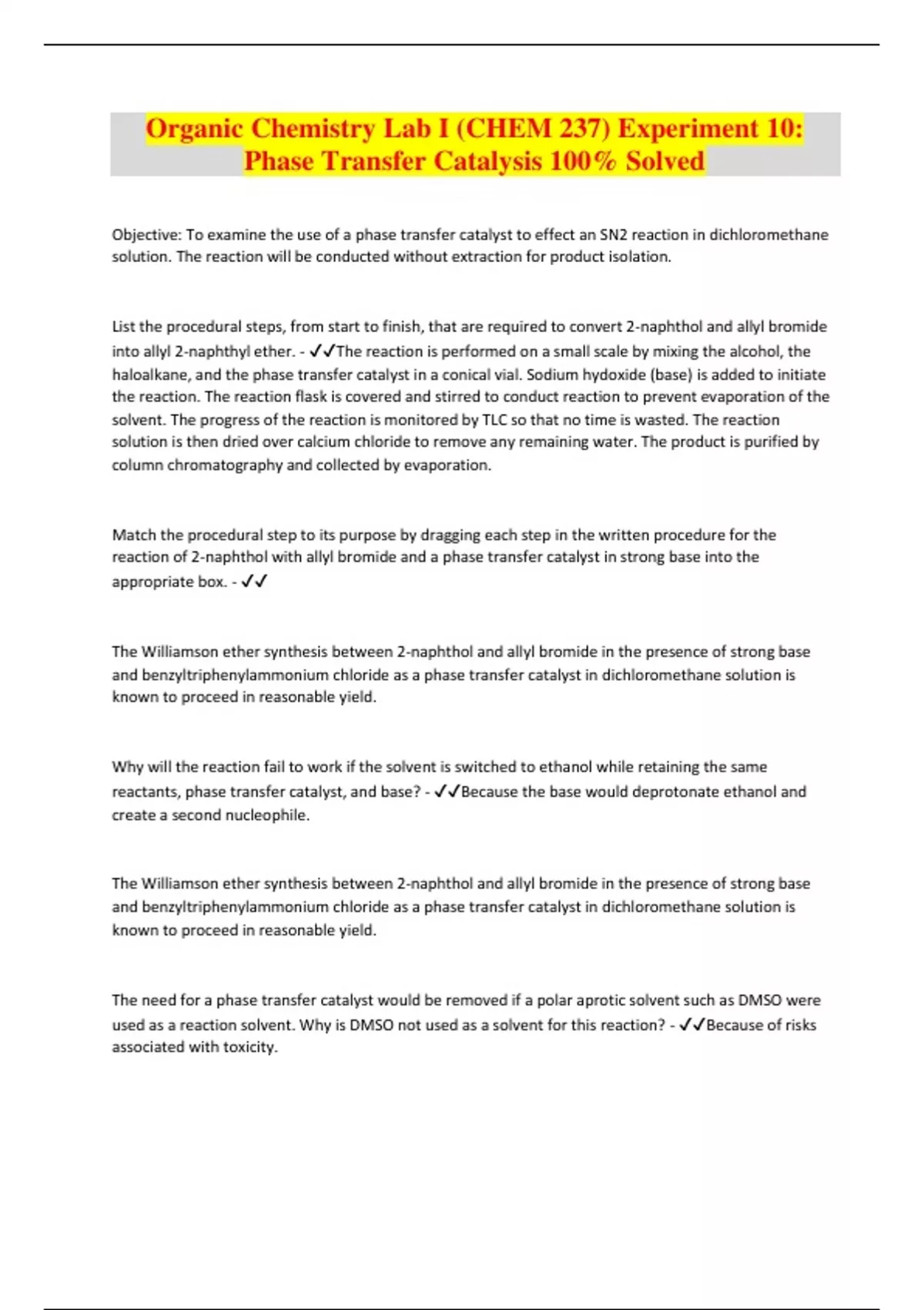 Organic Chemistry Lab I (CHEM 237) Experiment 10: Phase Transfer ...