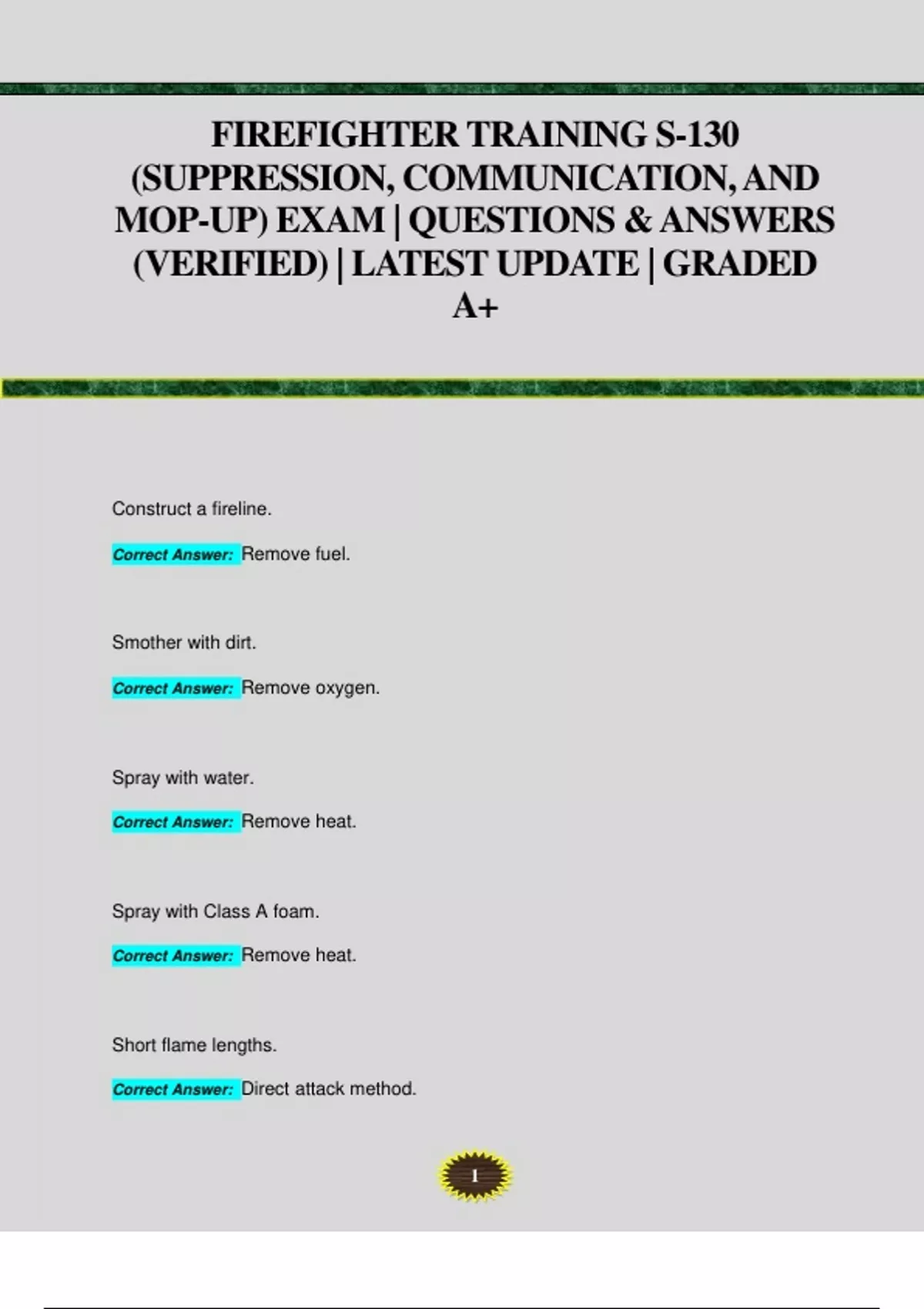 Firefighter Training S-130 – Suppression, Communication, and Mop-Up ...