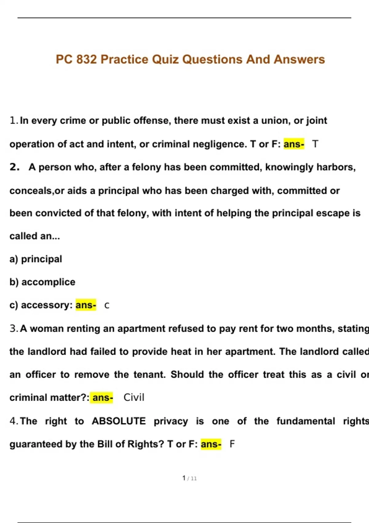 PC 832 Practice Quiz Questions With Complete Solutions - PC 832 - Stuvia US