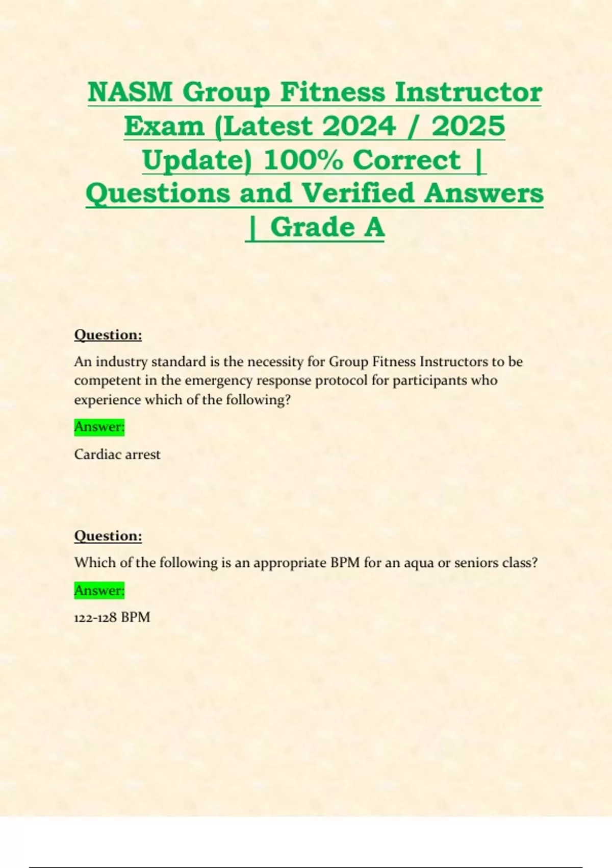 NASM / AFAA Group Fitness Instructor , NASM / AFAA Group Fitness ...