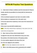 NFPA-99 Practice Test Questions with 100% Correct Answers | Verified ...