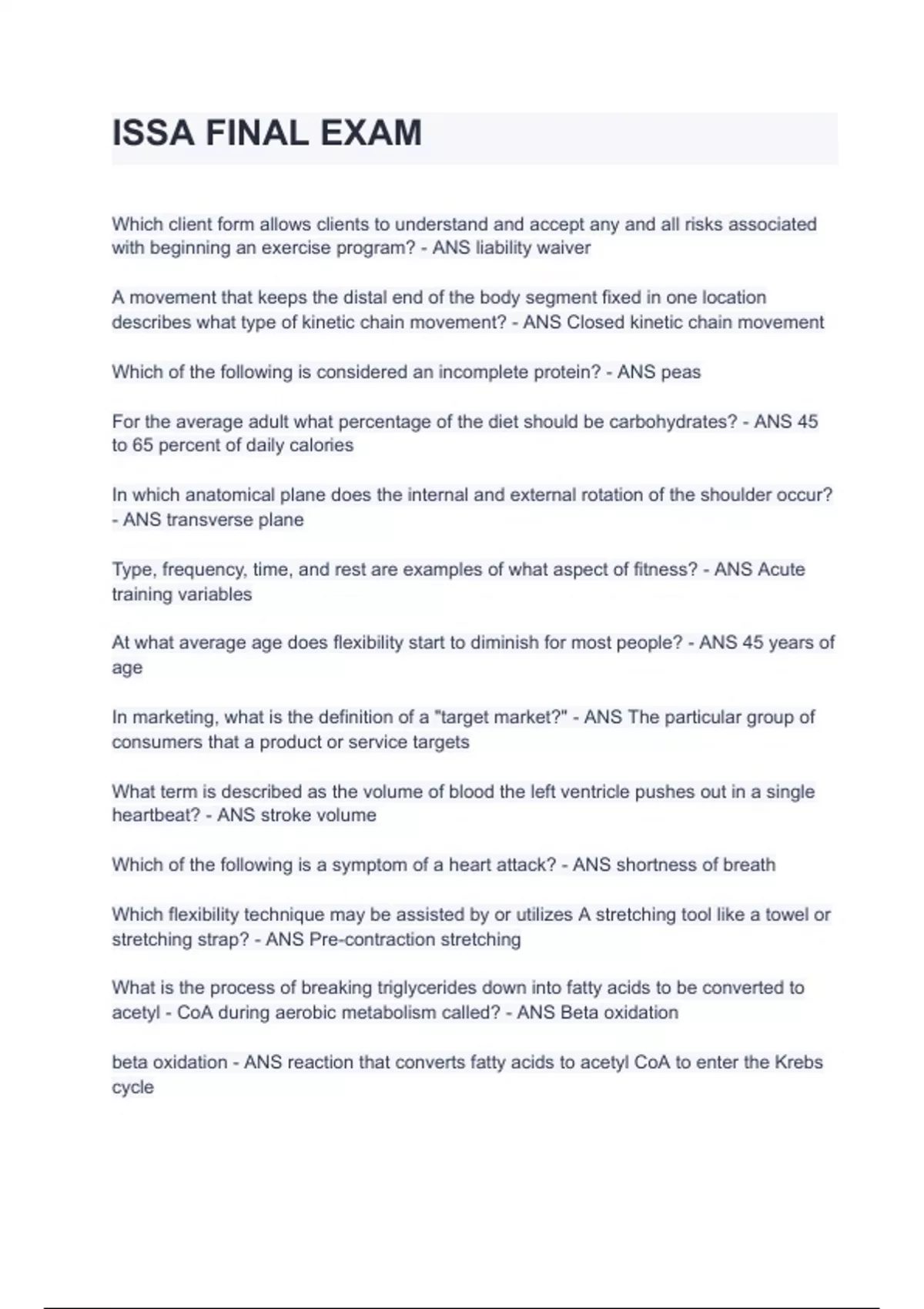 ISSA FINAL EXAM 2024/2025 Questions With Complete Solutions. - ISSA ...