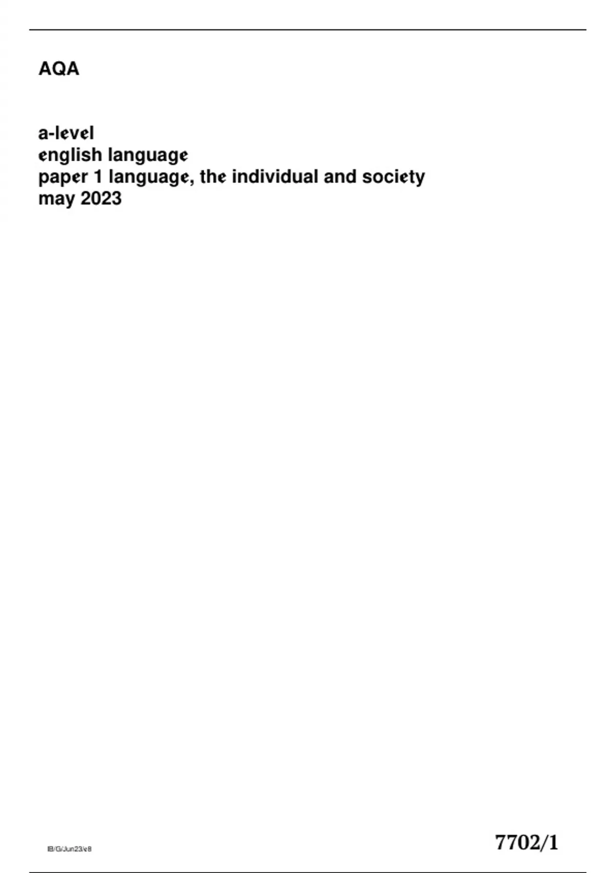 AQA a-level english language paper 1 language, the individual and ...