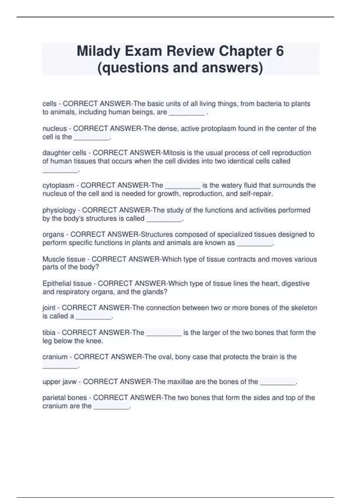 Milady Exam Review Chapter 6 (questions and answers) - Milady Chapter 6 ...