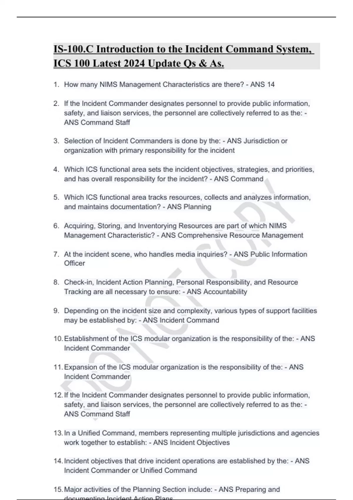IS-100.C Introduction to the Incident Command System, ICS 100 Latest ...