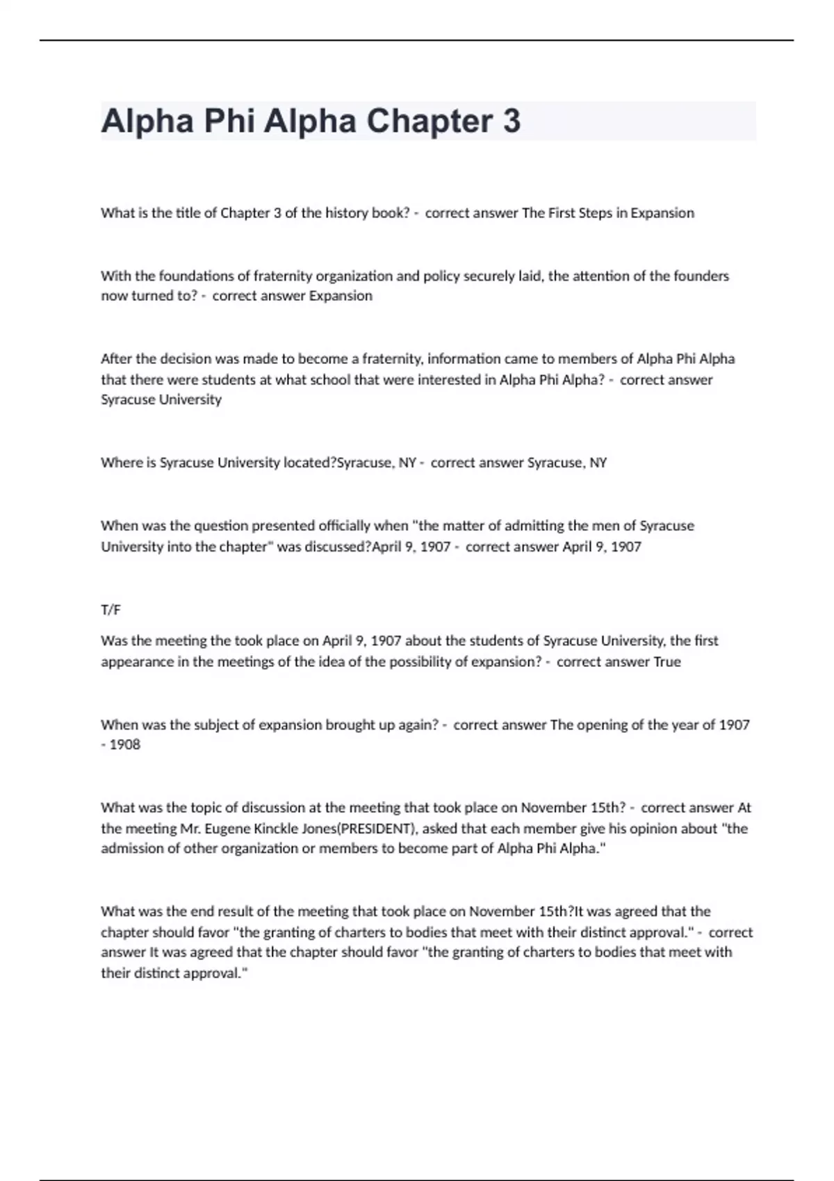 Alpha Phi Alpha Chapter 3 questions with answers graded A+ - Alpha Phi ...