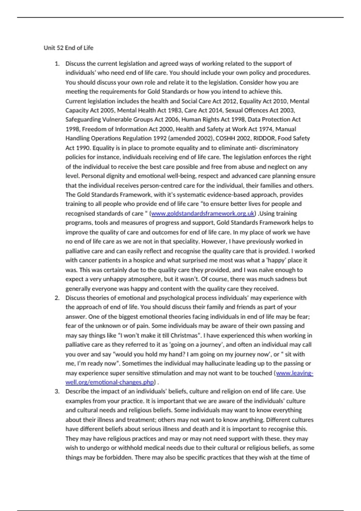 Summary End of Life - Health and social care - Stuvia UK