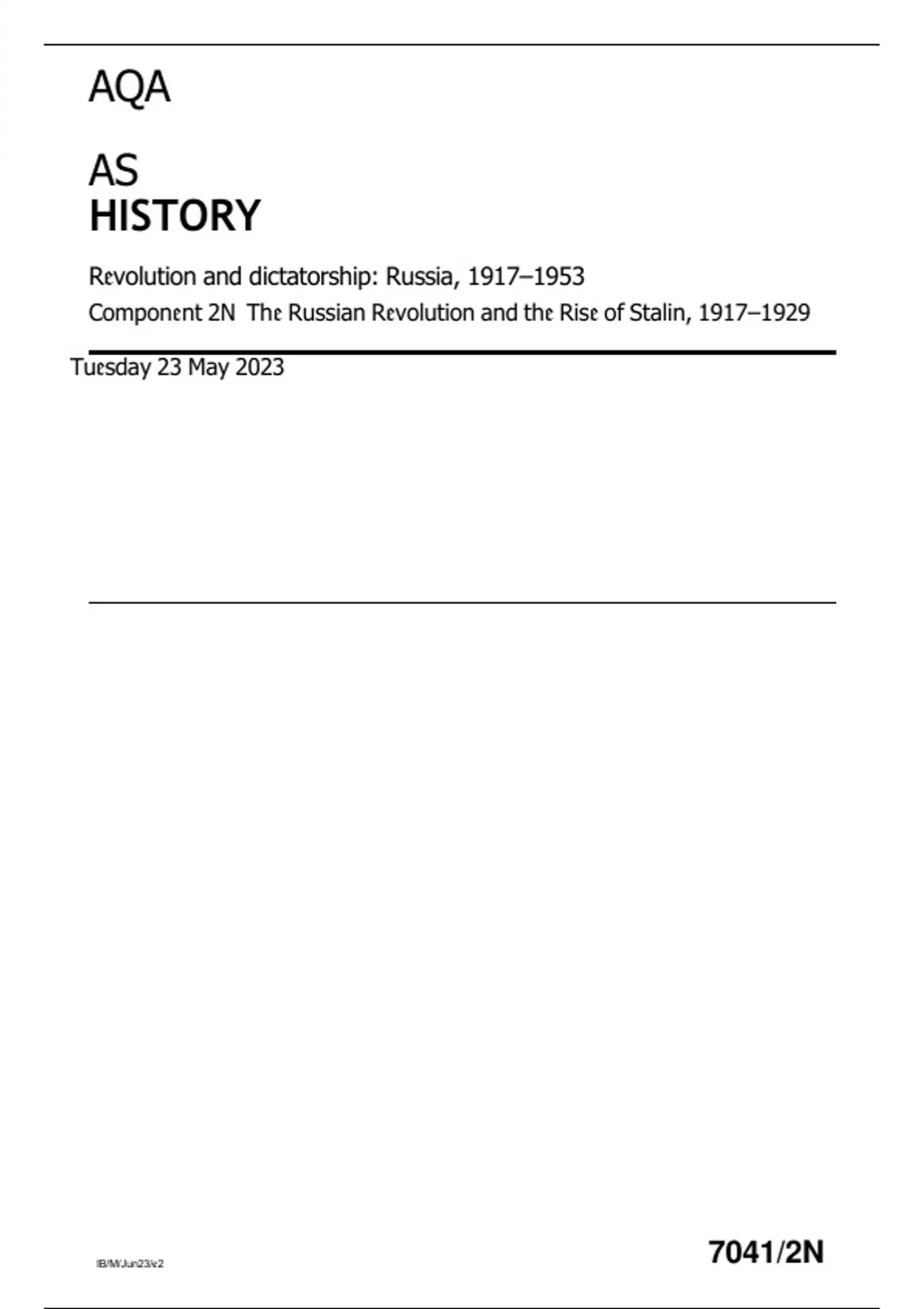 AQA as history revolution and dictatorship: russia, 1917–1953 component ...