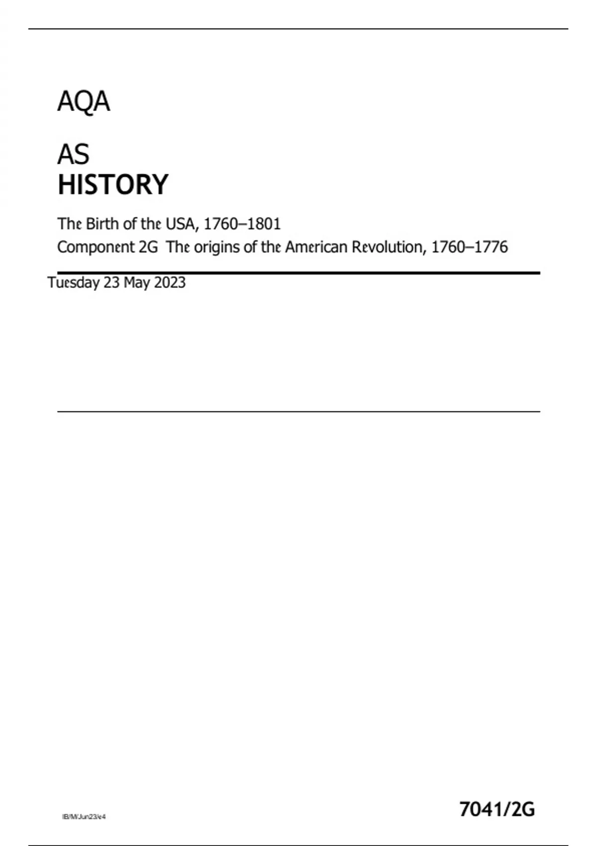 AQA as history the birth of the usa, 1760–1801 component 2g the origins ...