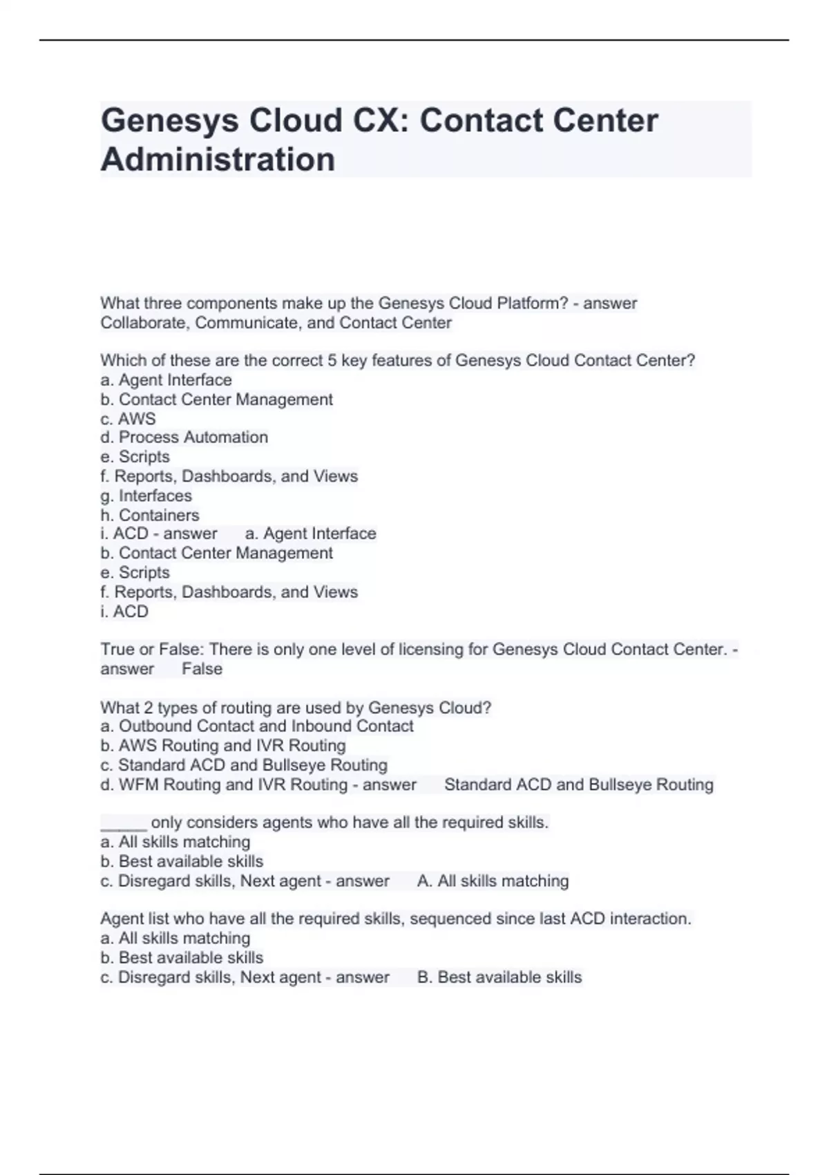 Genesys Cloud CX. Contact Center Administration Questions with ...