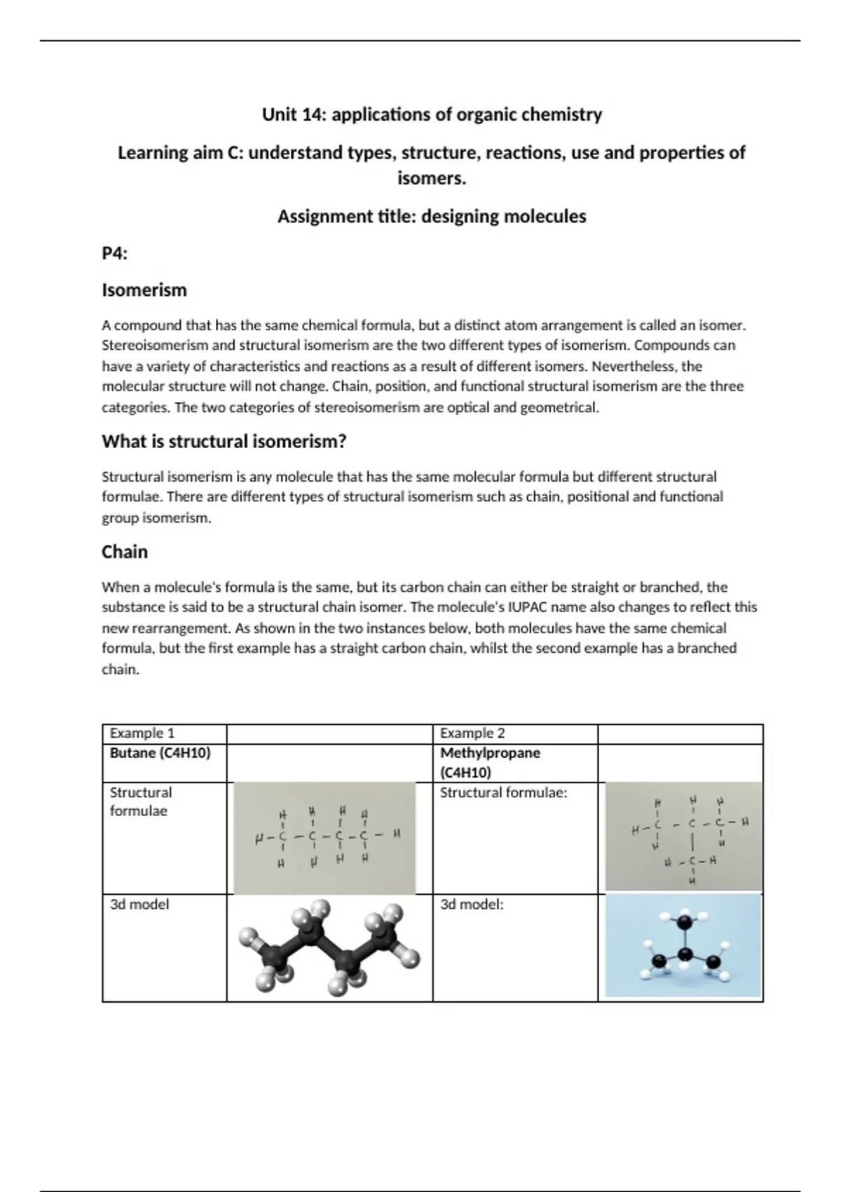 BTEC Applied Science Level 3 Unit 14 Applications of Organic Chemistry ...
