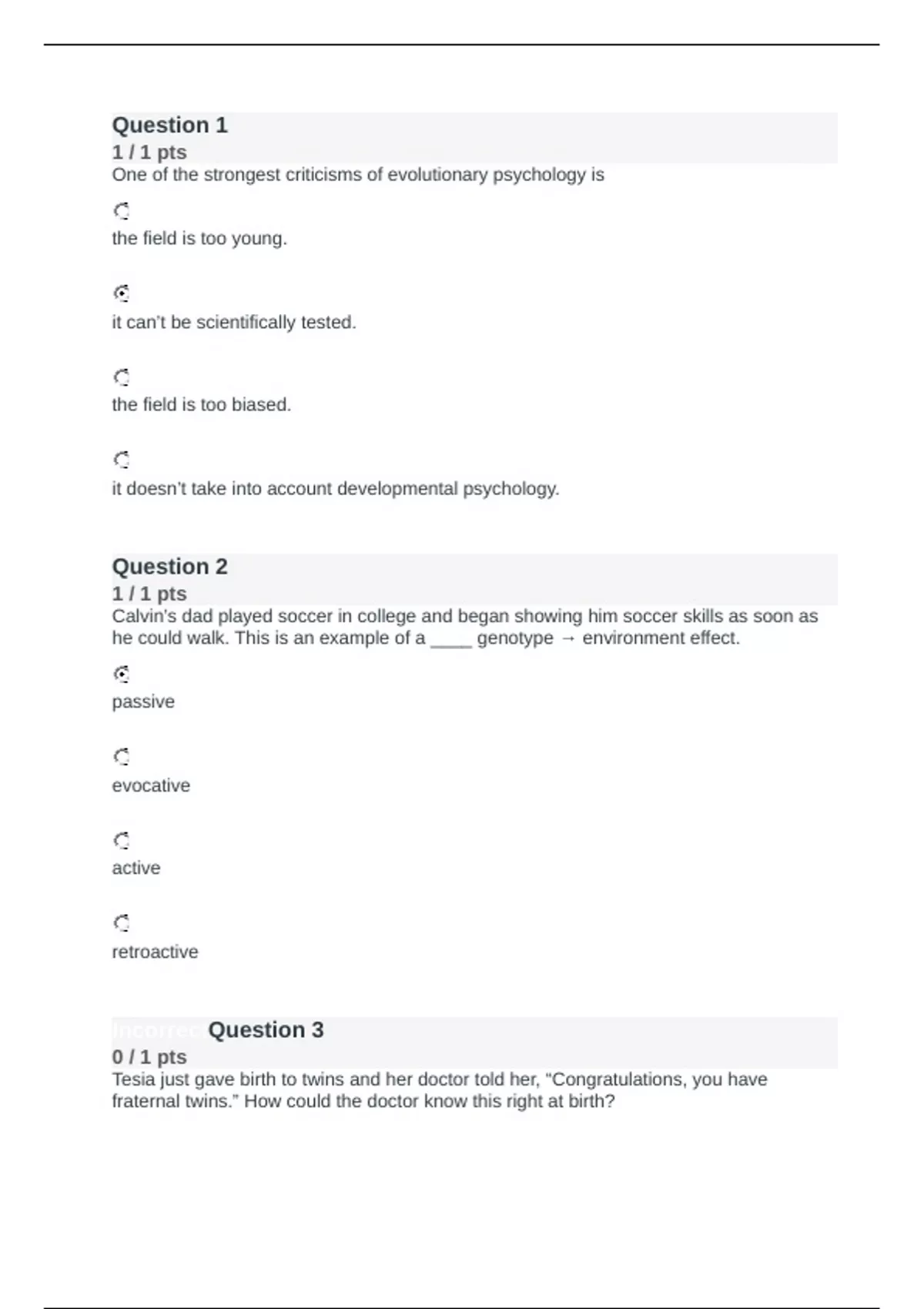 psy 304 quiz week 1 Questions and Answers 2024 - Graded A - PSY 304 - Stuvia US