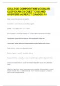 COLLEGE COMPOSITION MODULAR CLEP EXAM-38 QUESTIONS AND ANSWERS ALREADY ...