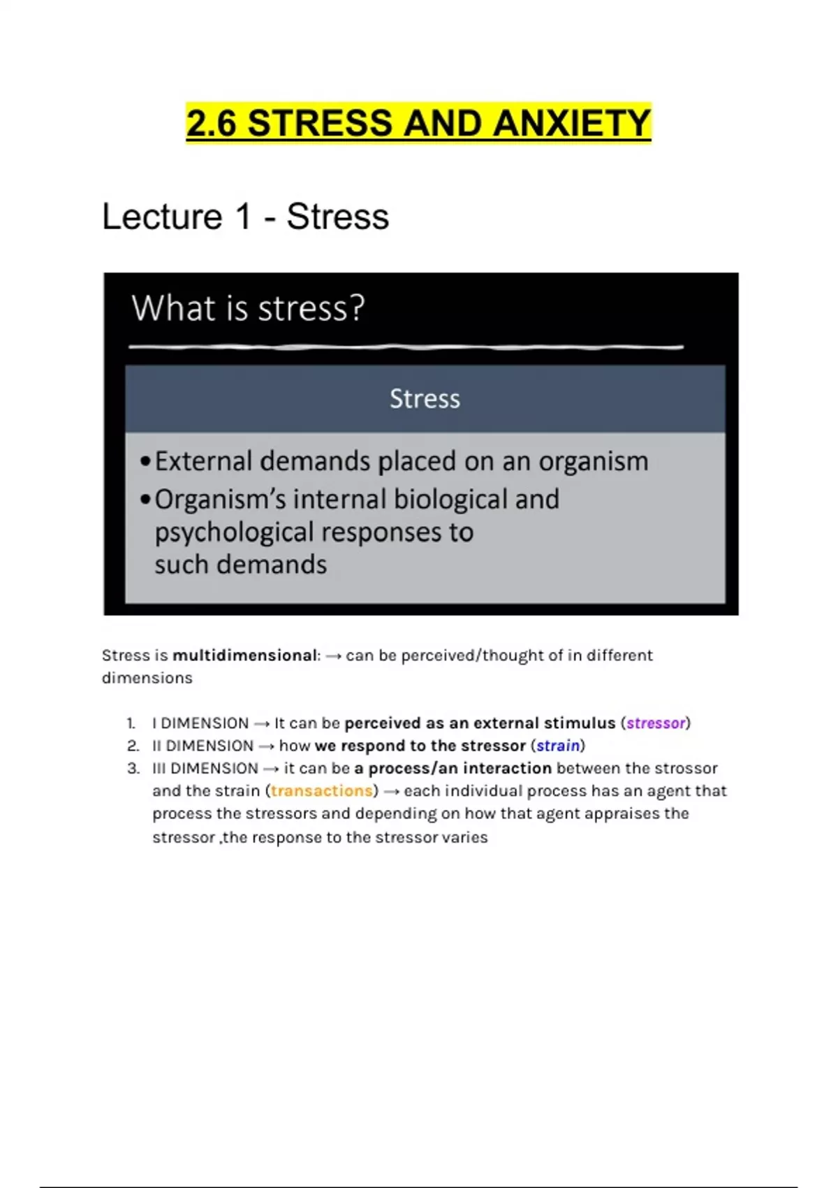Summary Clinical Psychology: Anxiety and Stress (FSWP2-062-A) - FSWP2 ...