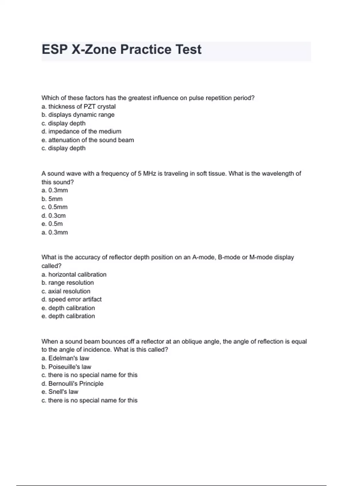 ESP X-Zone Practice Test Questions And Answers - X-Zone - Stuvia US