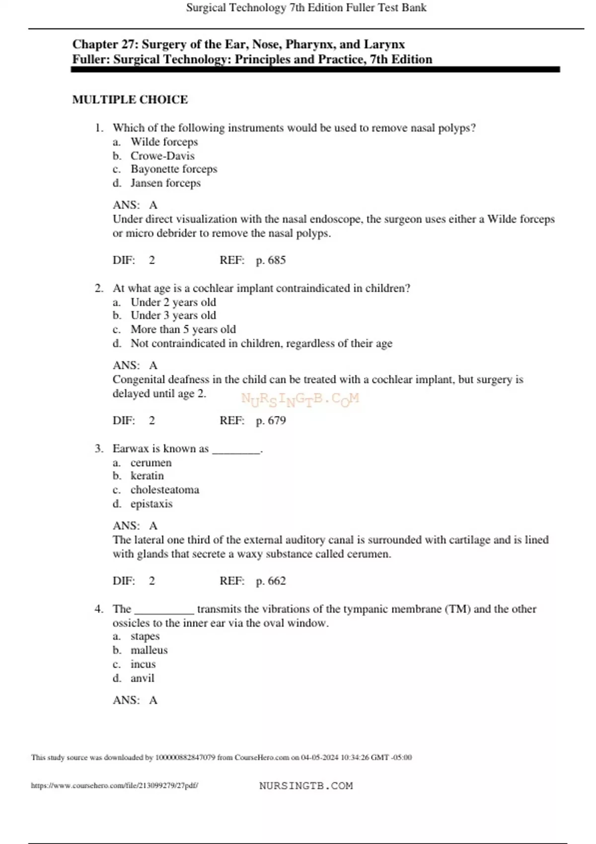 Chapter 27: Surgery of the Ear, Nose, Pharynx, and Larynx Fuller ...