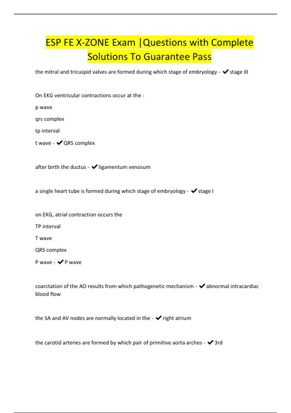 ESP FE X-ZONE Exam |Questions with Complete Solutions To Guarantee Pass ...