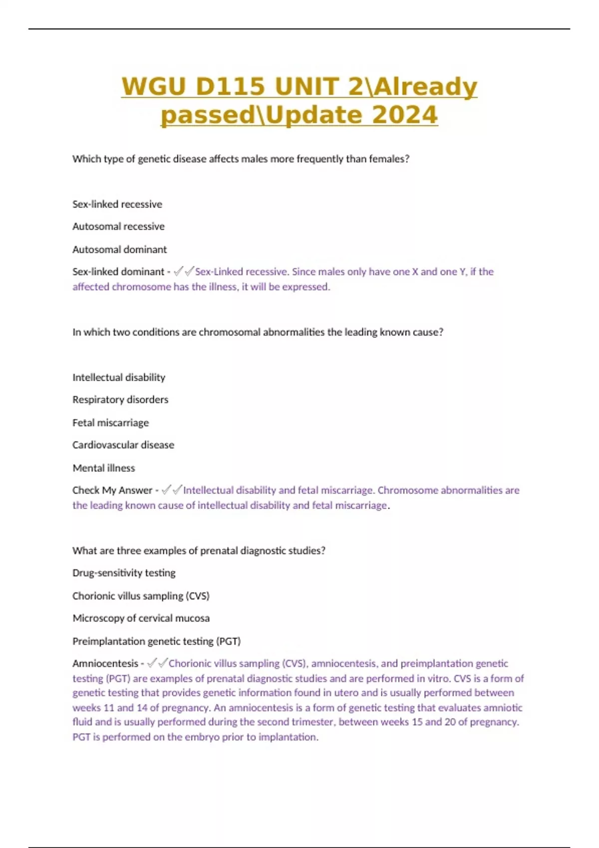 WGU D115 UNIT 2Already passedUpdate 2024 - WGU D115 UNIT 2\\Already passed\\Update 2024 - Stuvia US