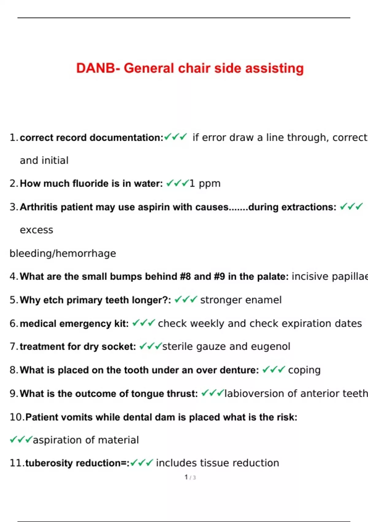 DANB- General chair side assisting Questions with Complete Solutions ...
