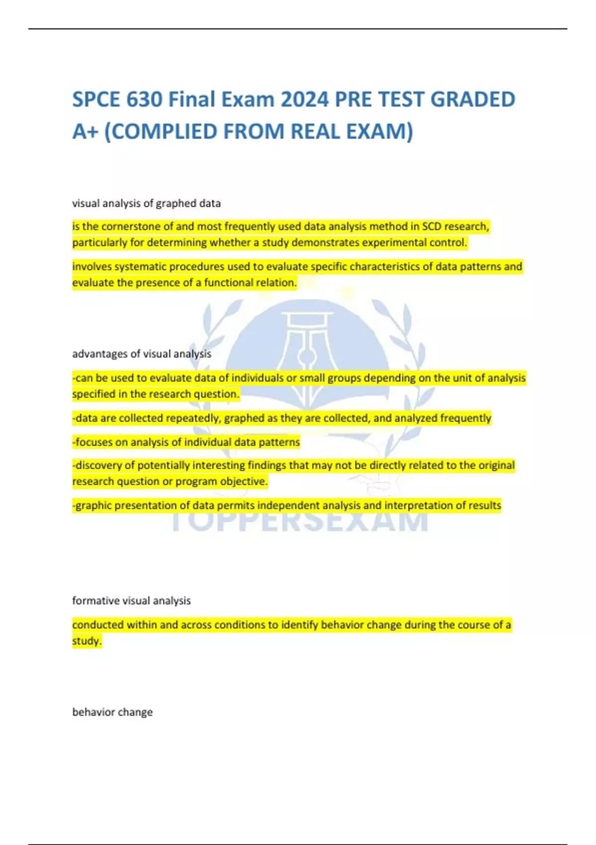 SPCE 630 Final Exam 2024 PRE TEST GRADED A+ (COMPLIED FROM REAL EXAM ...