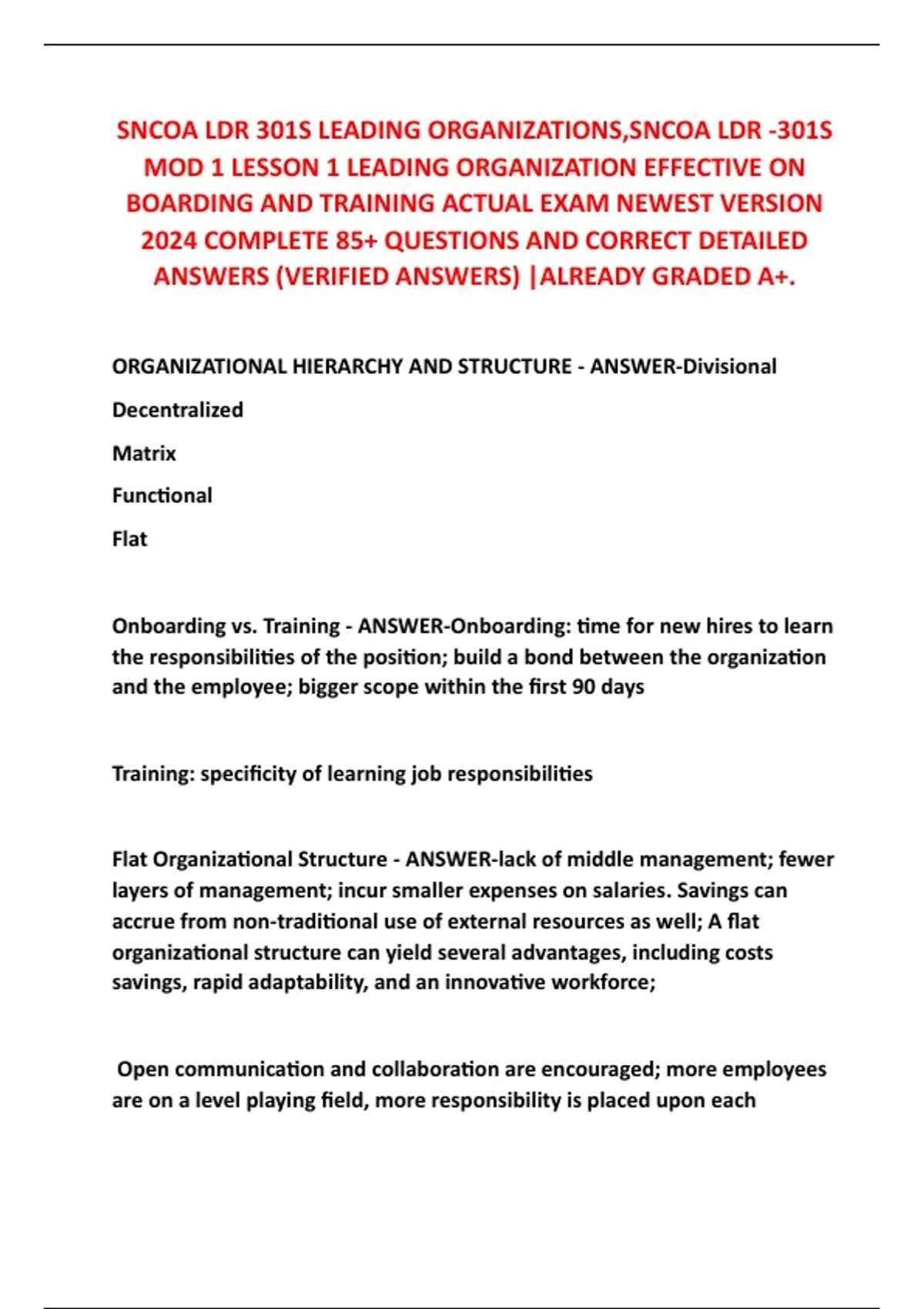 SNCOA LDR 301S LEADING ORGANIZATIONS,SNCOA LDR -301S MOD 1 LESSON 1 ...