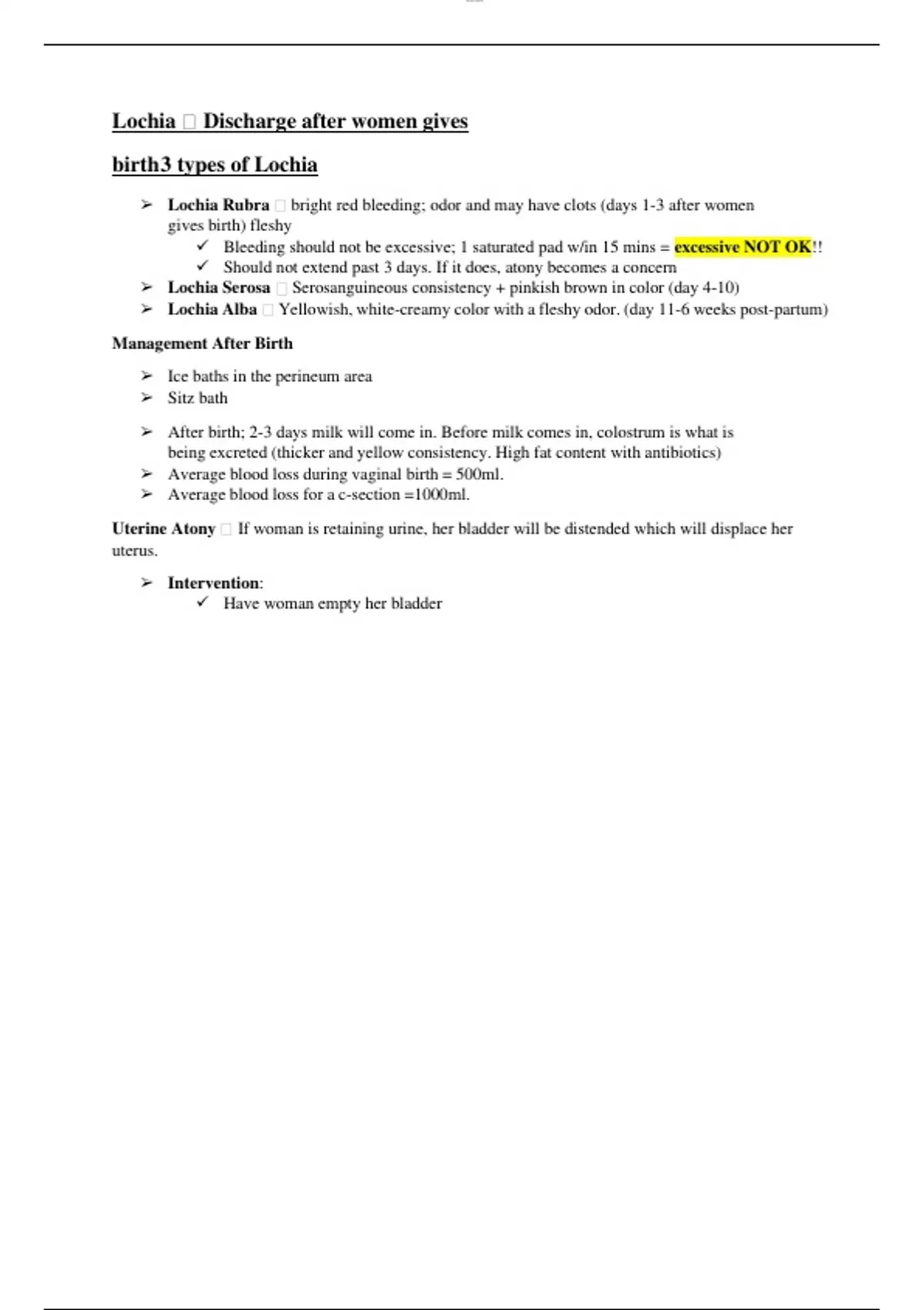 Summary Lochia Discharge after women gives birth3 types of Lochia - OB ...