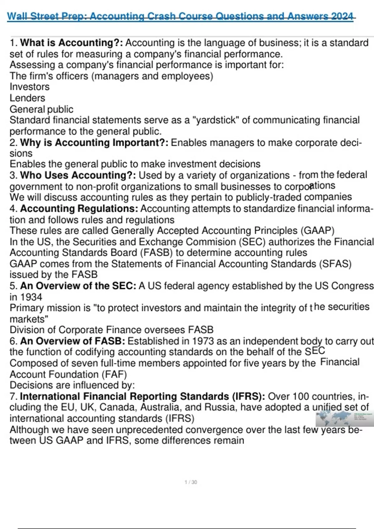 Wall Street Prep-Accounting Crash Course Questions and Answers 2024 ...