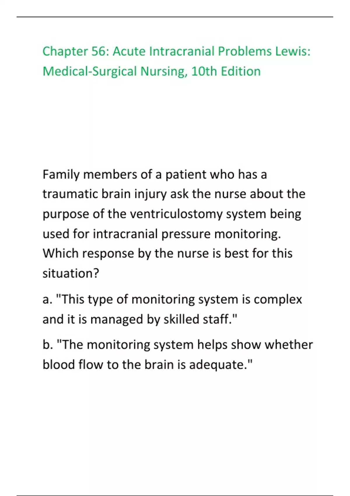 56: Acute Intracranial Problems Lewis: Medical-Surgical Nursing, 10th ...