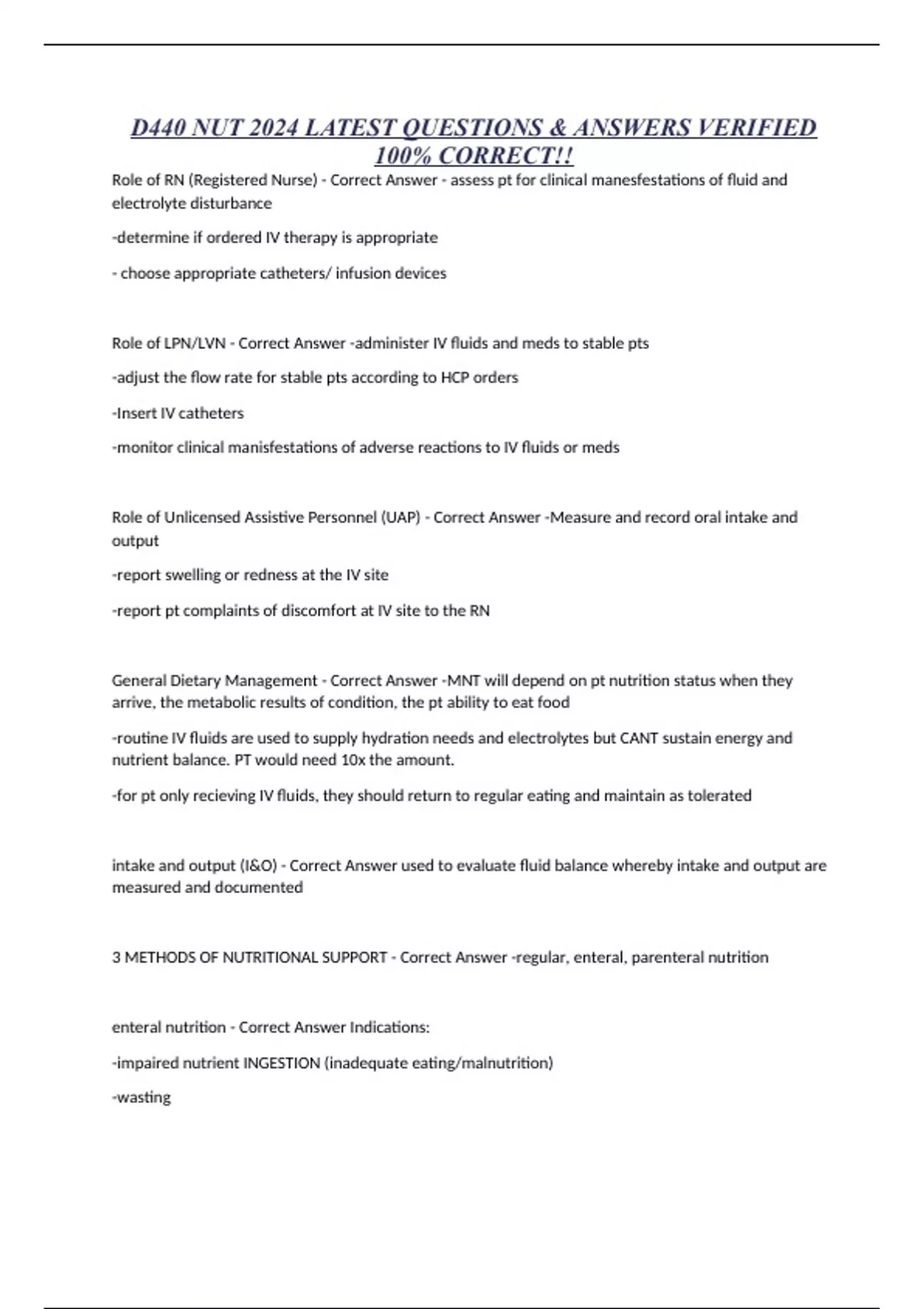 D440 NUT 2024 LATEST QUESTIONS & ANSWERS VERIFIED 100% CORRECT!! - WGU ...